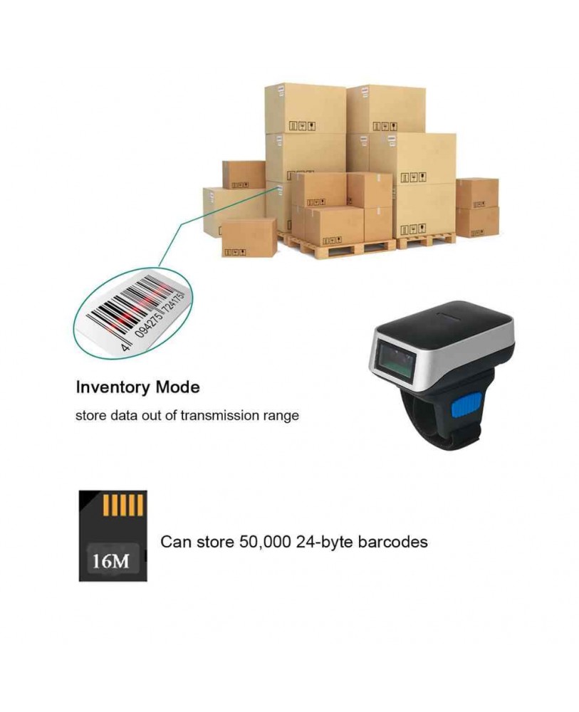 TEKLEAD T-1902 Ring Bluetooth & 2.4G 2D barcode scanner